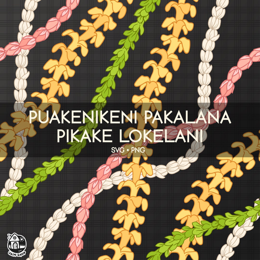 Seamless Pattern Puakenikeni Pakalana Pikake Lokelani Lei | Curve Lei ...