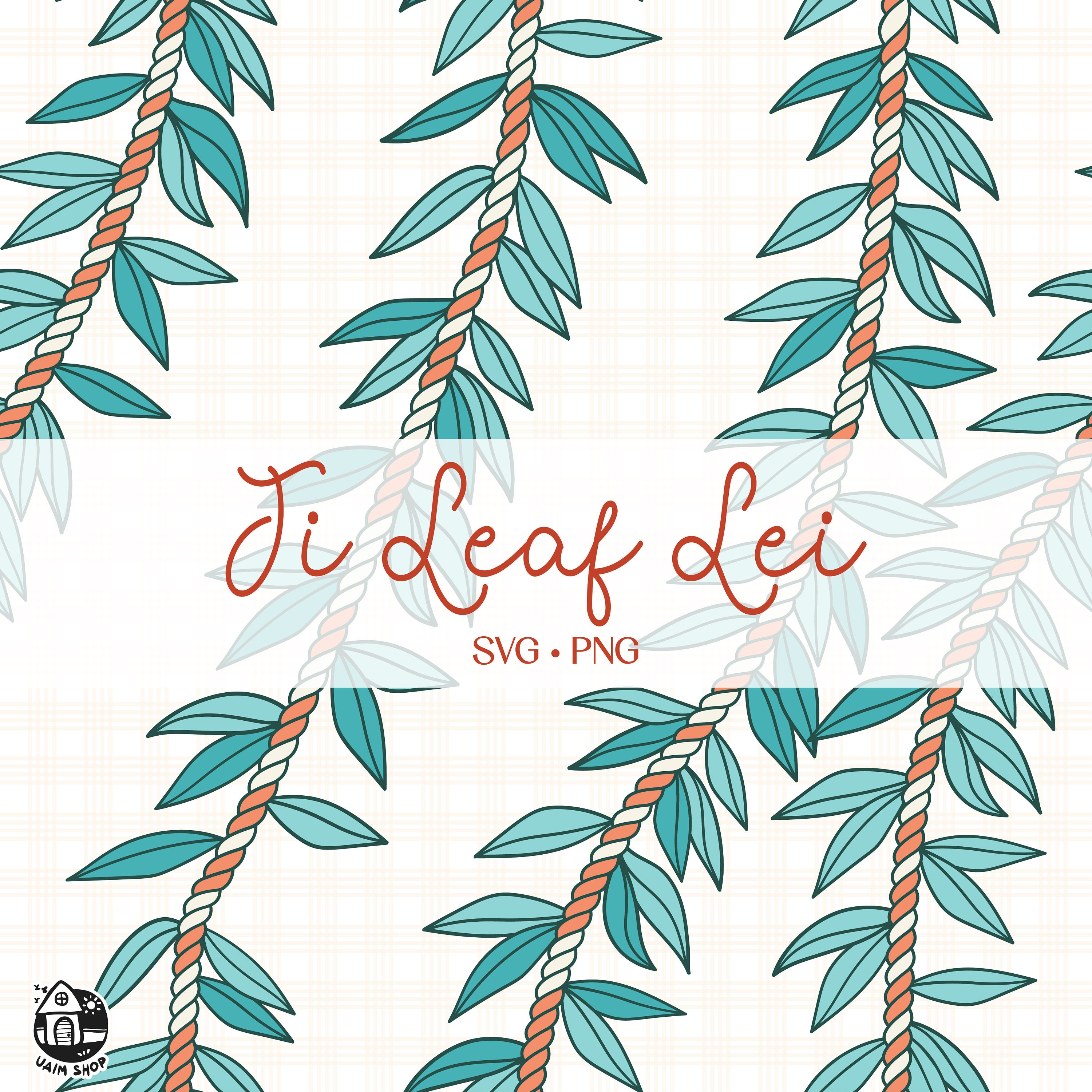 Seamless Pattern Maile Lei | Ti Leaf Lei Png | Svg Cut File | Digital ...