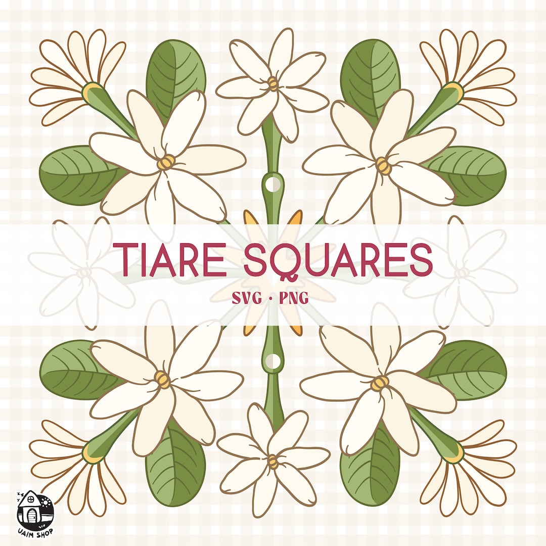 Seamless Pattern Tiare Flower | Floral Png | Squares Tiare Flower Svg ...