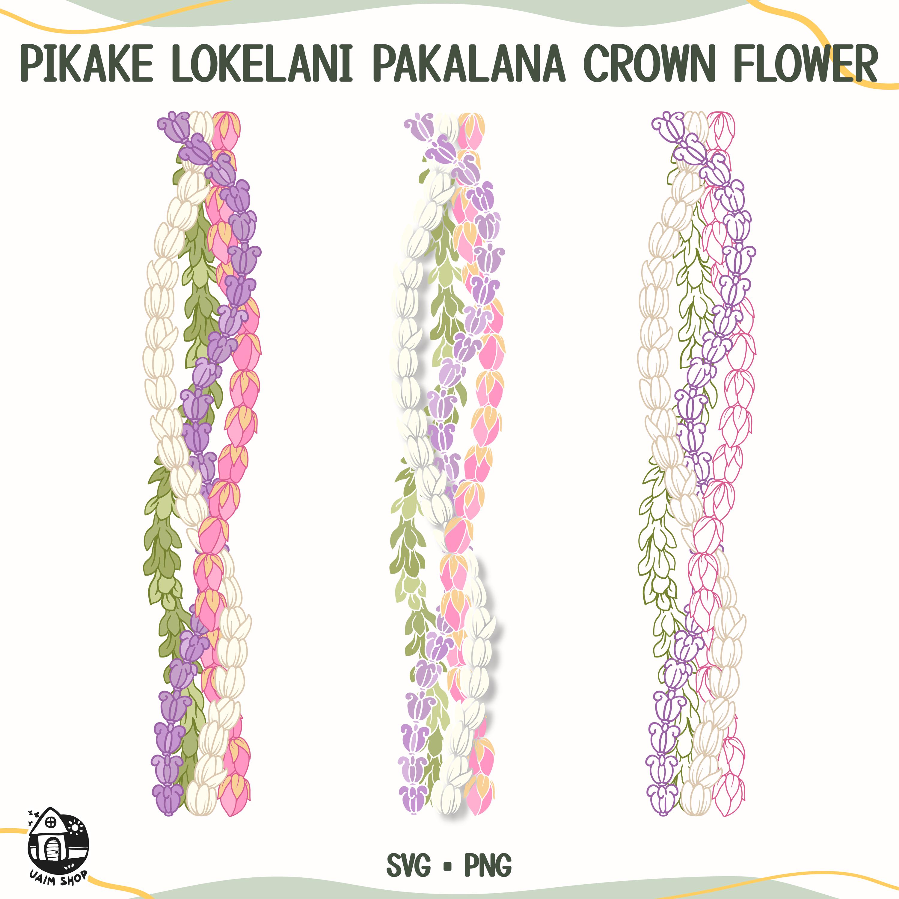 Pikake Lokelani Pakalana and Crown Flower Lei Svg | Twist Flower ...