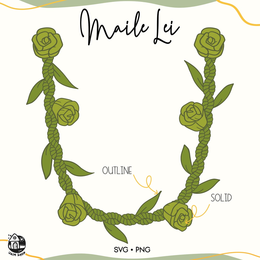 Maile Lei | Lei Strand Png | Leaf Svg Cut File | Digital Download - Etsy