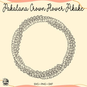 Circle Pakalana Crown Flower and Pikake Lei Svg | Floral Lei Svg ...