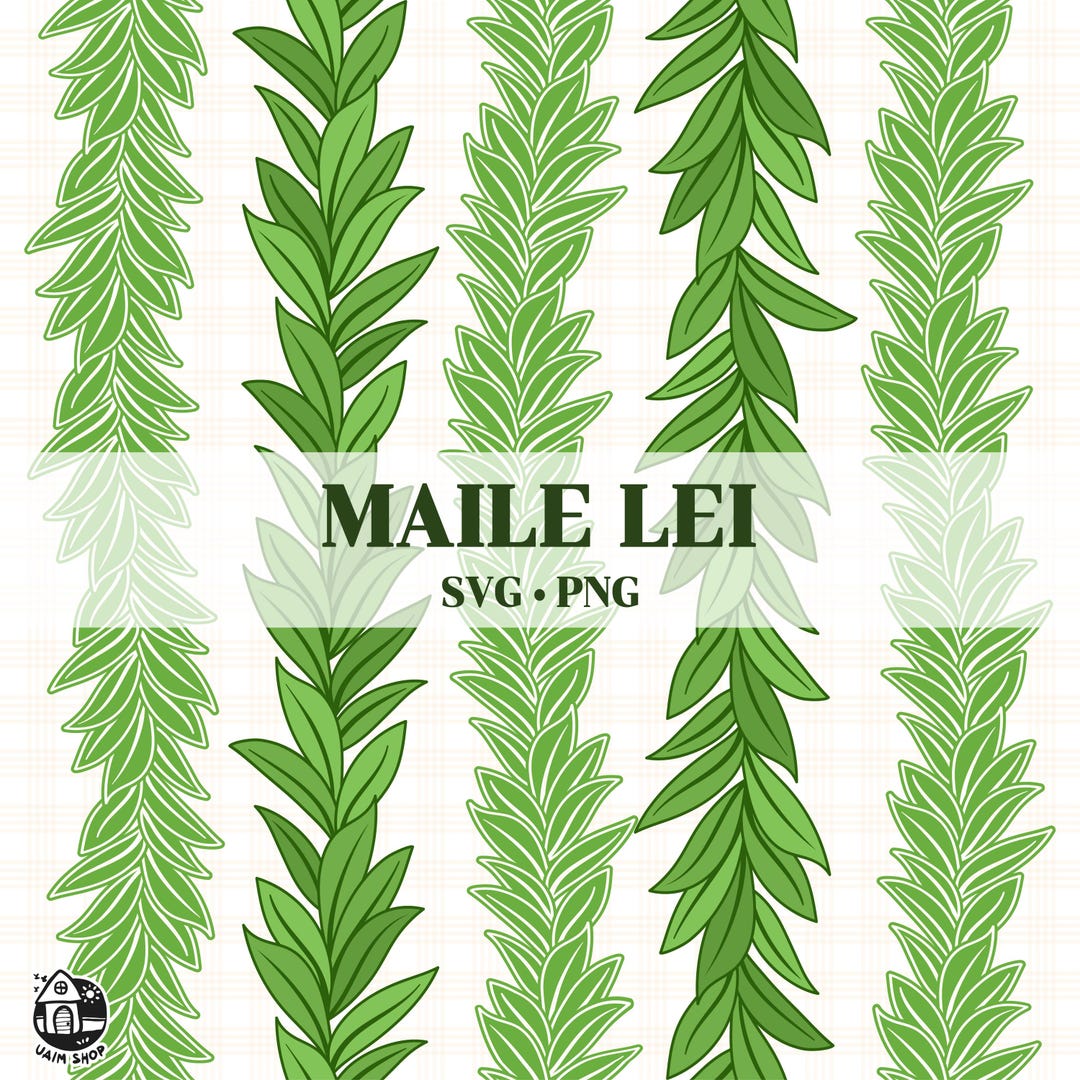 Seamless Pattern Maile Lei | Outline Maile Svg Cut File | Digital ...