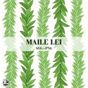 Seamless Pattern Maile Lei | Outline Maile Svg Cut File | Digital ...