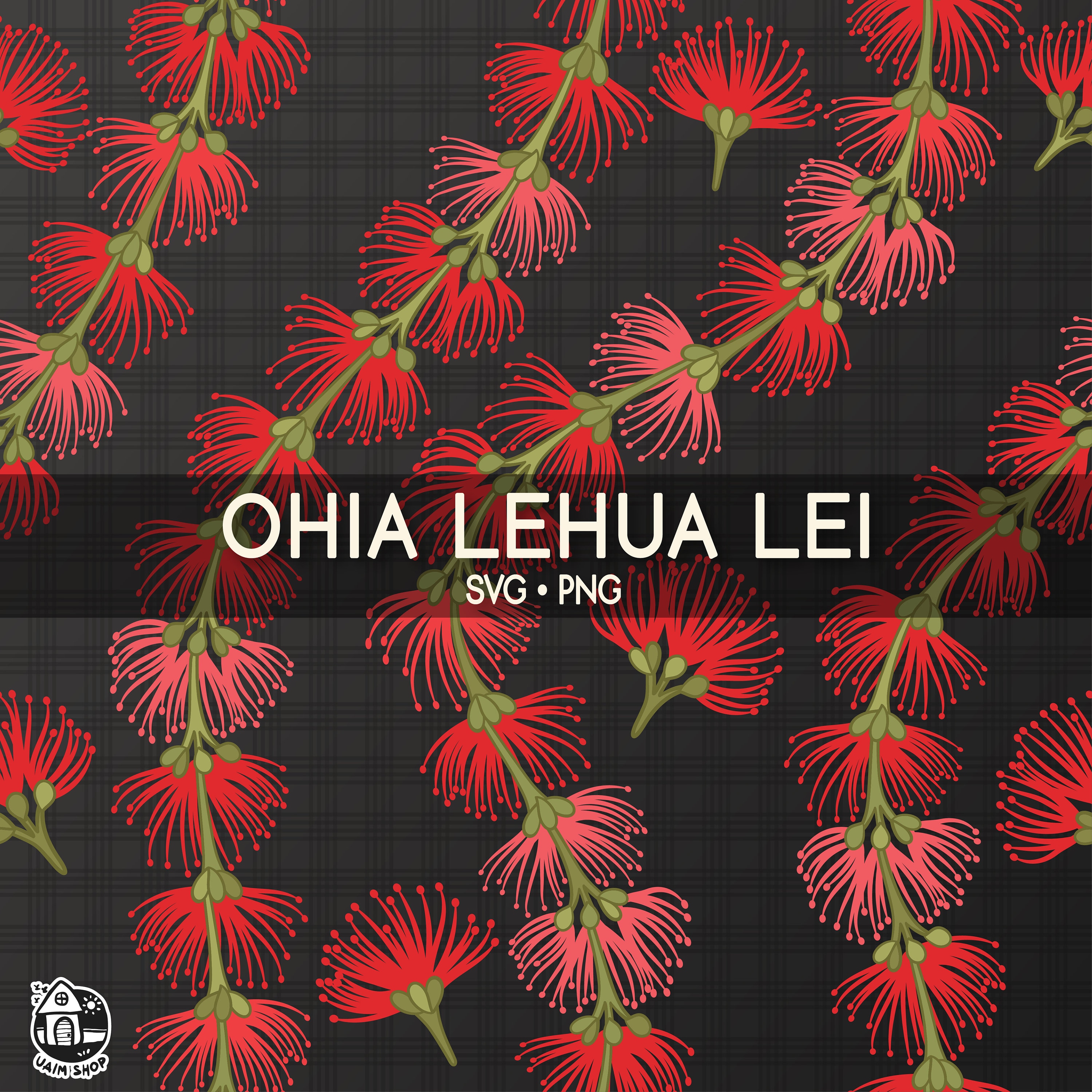 Seamless Pattern Ohia Lehua Lei | Curve Flower Png | Svg Cut File | Lei ...