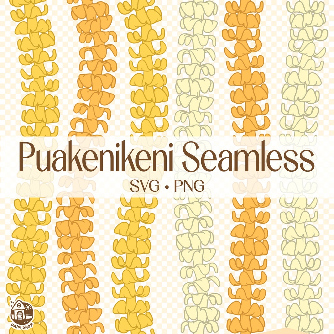 Seamless Pattern Puakenikeni Lei | Floral Lei Png | Flower Svg Cut File ...