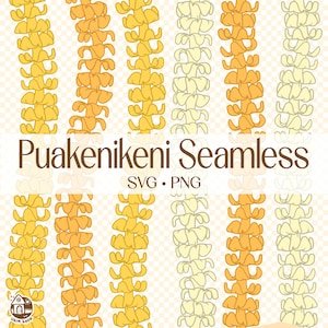 Seamless Pattern Puakenikeni Lei Floral Lei Png Flower Svg Cut File Lei ...