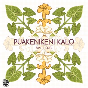 Seamless Pattern Puakenikeni and Kalo Squares | Flower Lei Png ...