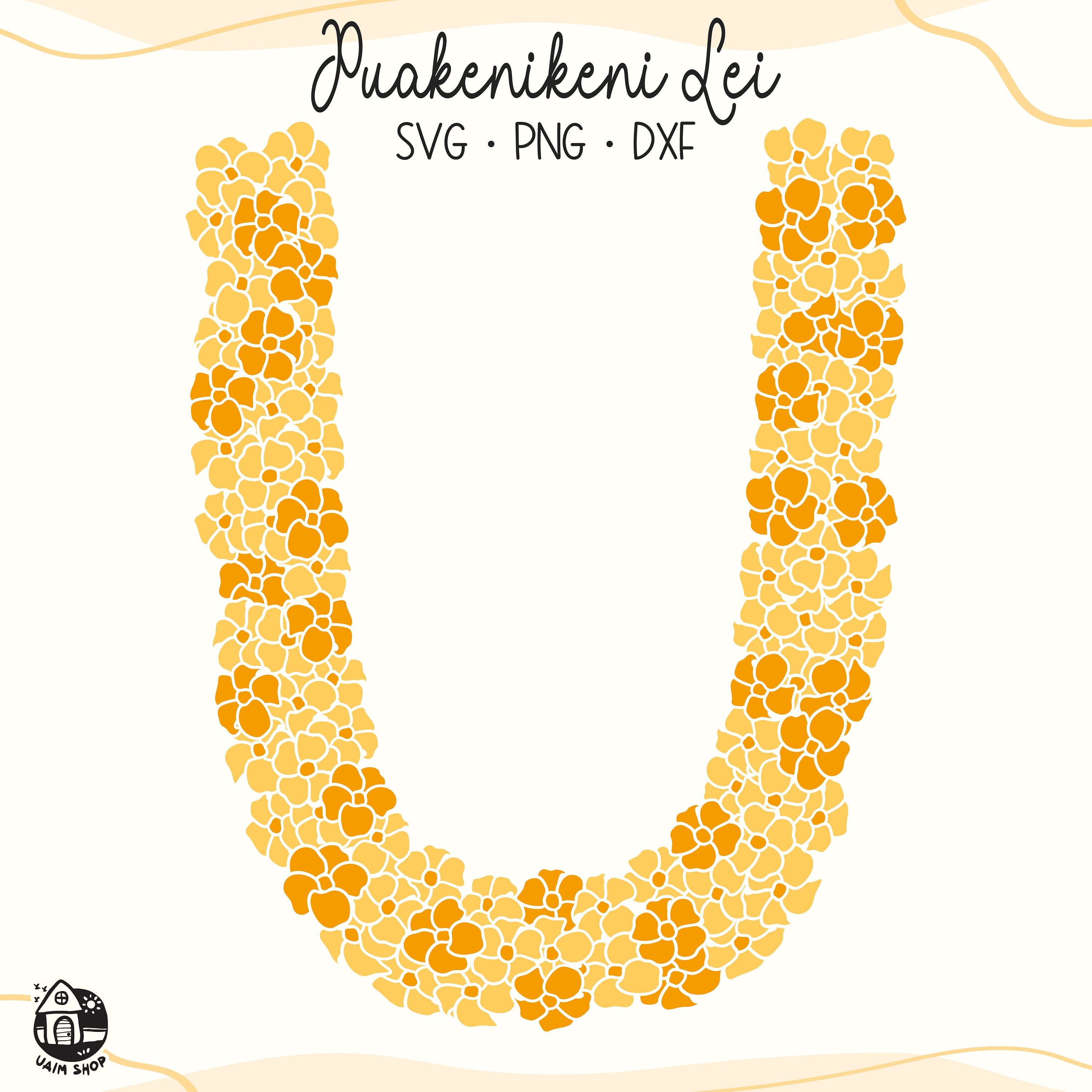 Puakenikeni Lei Svg Floral Lei Svg Hawaiian Flower Svg Cut File Flower ...