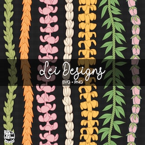 Seamless Pattern Vertical Flowers Lei | Lei Png | Svg Cut File ...