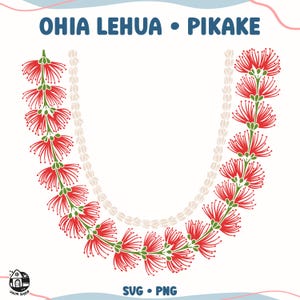 Ohia Lehua and Pikake Lei Svg | Curve Flower Svg Cut File | Digital ...