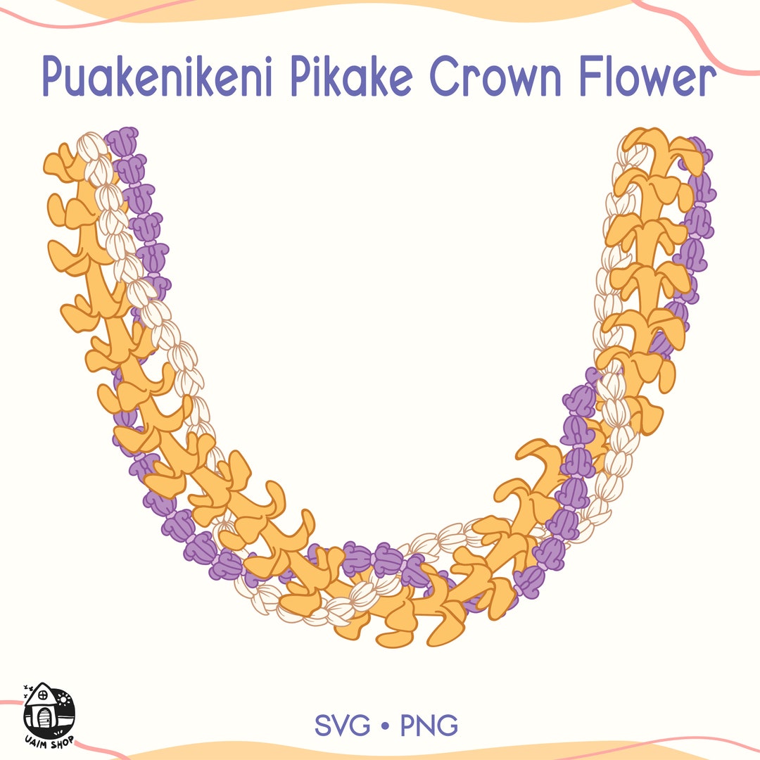Puakenikeni Pikake and Crown Flower Lei Svg | Triple Flower Lei Svg ...