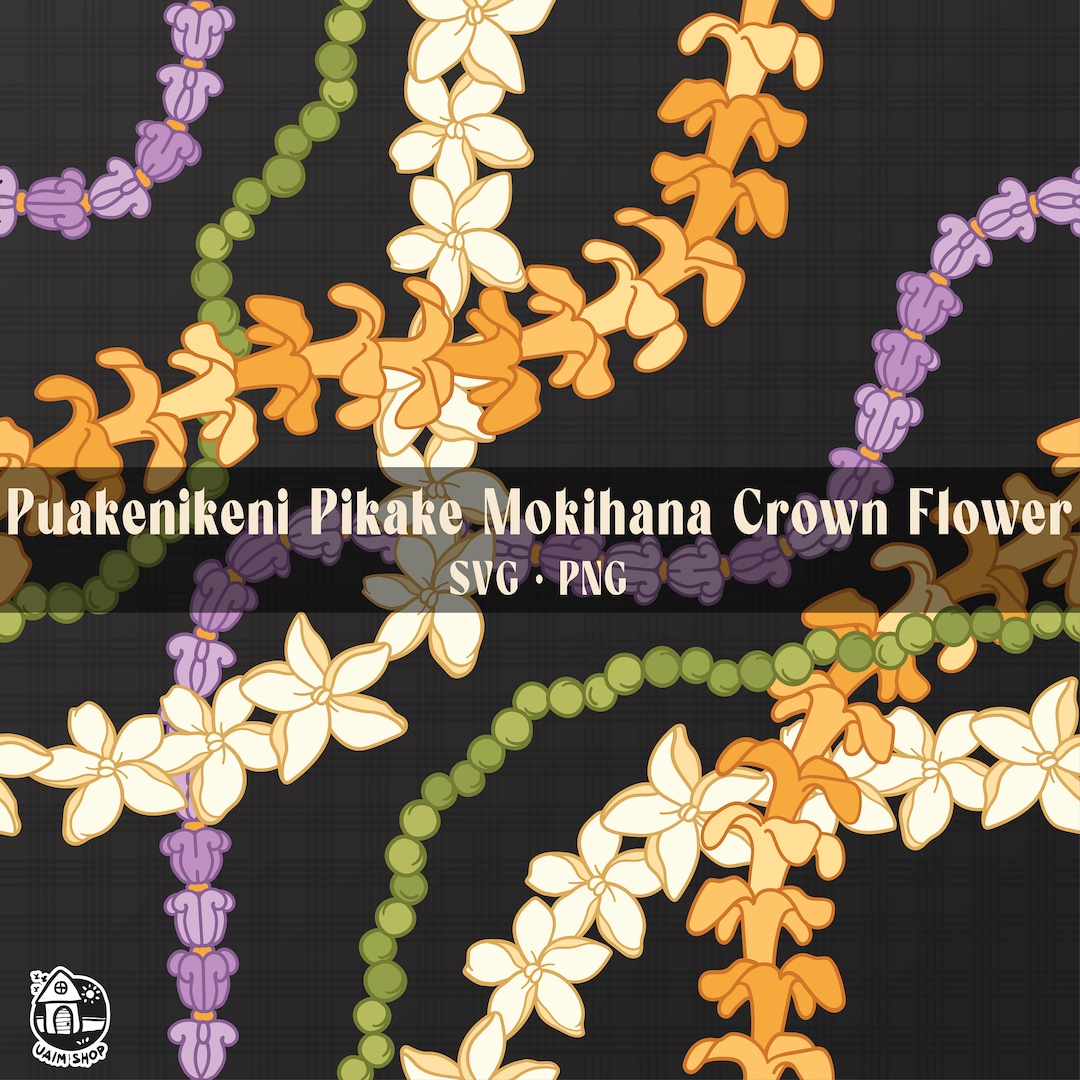 Seamless Pattern Puakenikeni Pikake Mokihana Crown Flower Lei | Curve ...