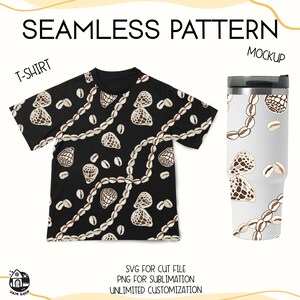 Seamless Pattern Hebrew Cone Shell Lei | Seashell Lei Strand Cut File ...