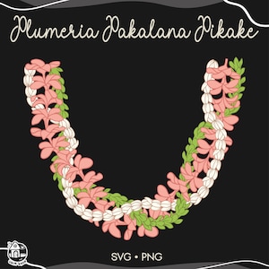 Plumeria Pakalana and Pikake Lei | Curve Lei Flower Svg Cut File ...