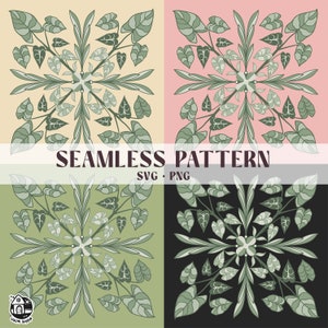 Seamless Pattern Kalo Leaf Svg Cut File Kalo Leaf Squares T-shirt Lei ...