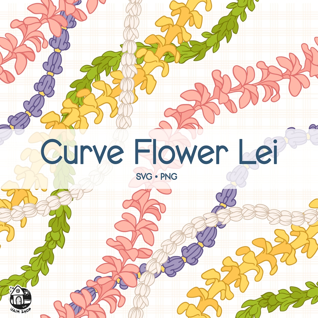 Seamless Pattern Curve Lei Flowers | Outline Lei Png | Svg Cut File ...