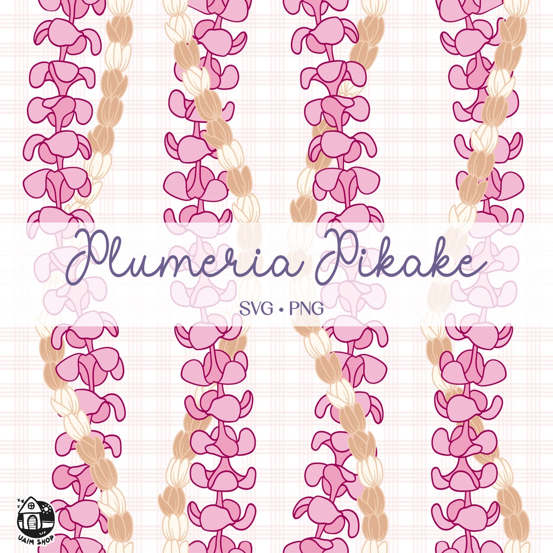 Seamless Pattern Plumeria and Pikake Lei | Svg Cut File | Lei Digital ...
