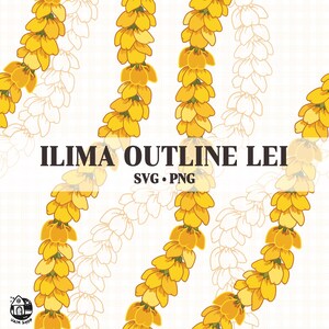 Seamless Pattern Ilima Flower Lei Png | Outline Ilima Svg Cut File ...