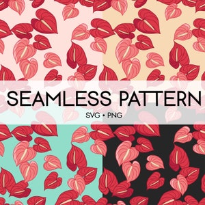 Seamless Pattern Anthurium | Floral for Lei Png | Svg Cut File ...