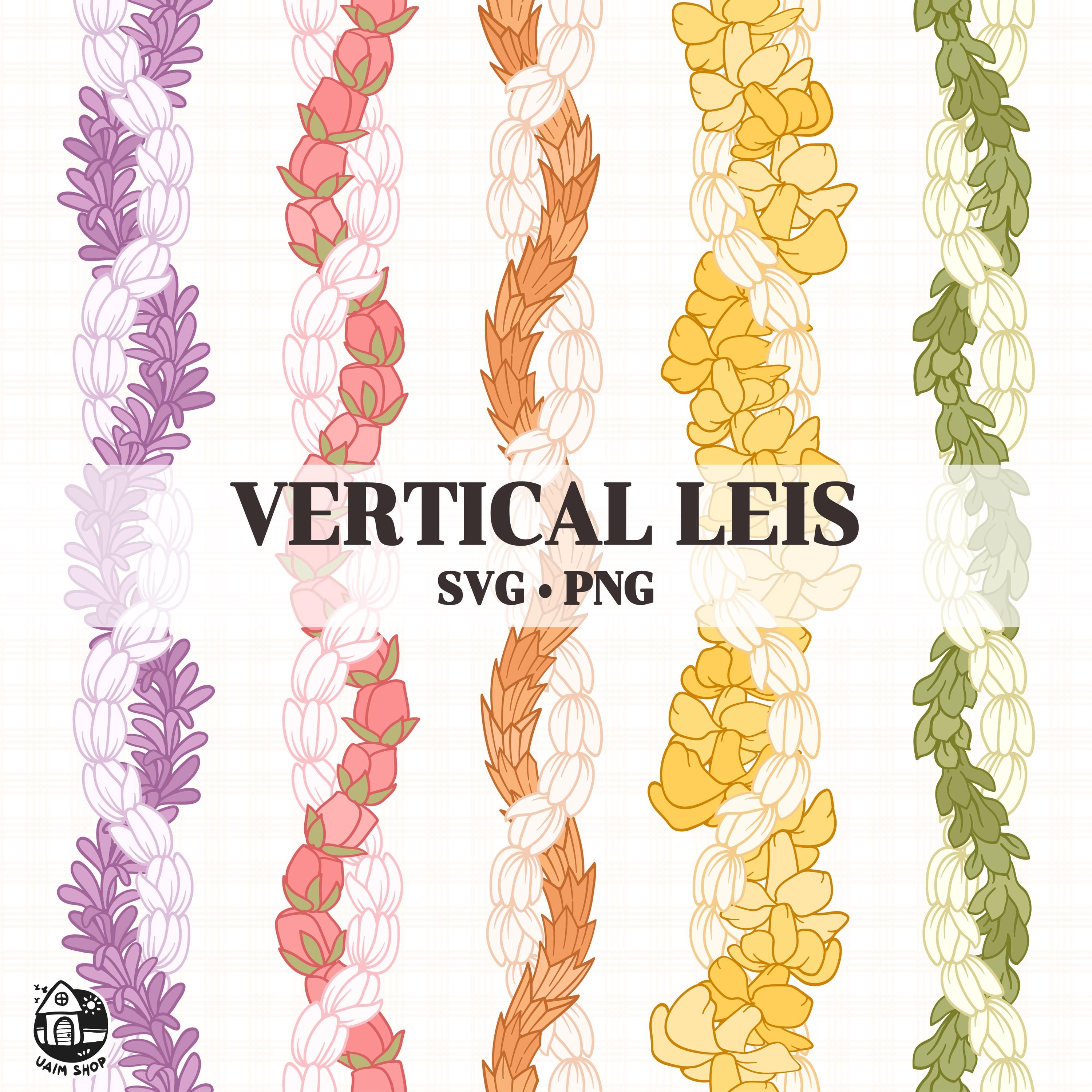Seamless Pattern Vertical Curve Lei Flower Png | Twist Lei Digital ...