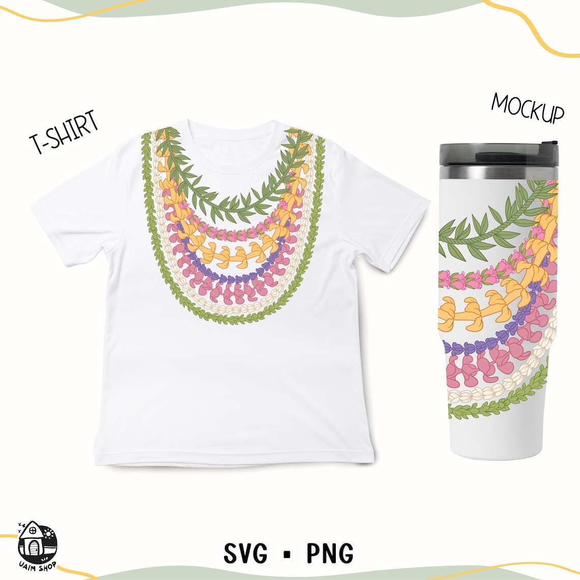 Flower Lei Svg | Curved Flower Cut File | Digital Download - Etsy