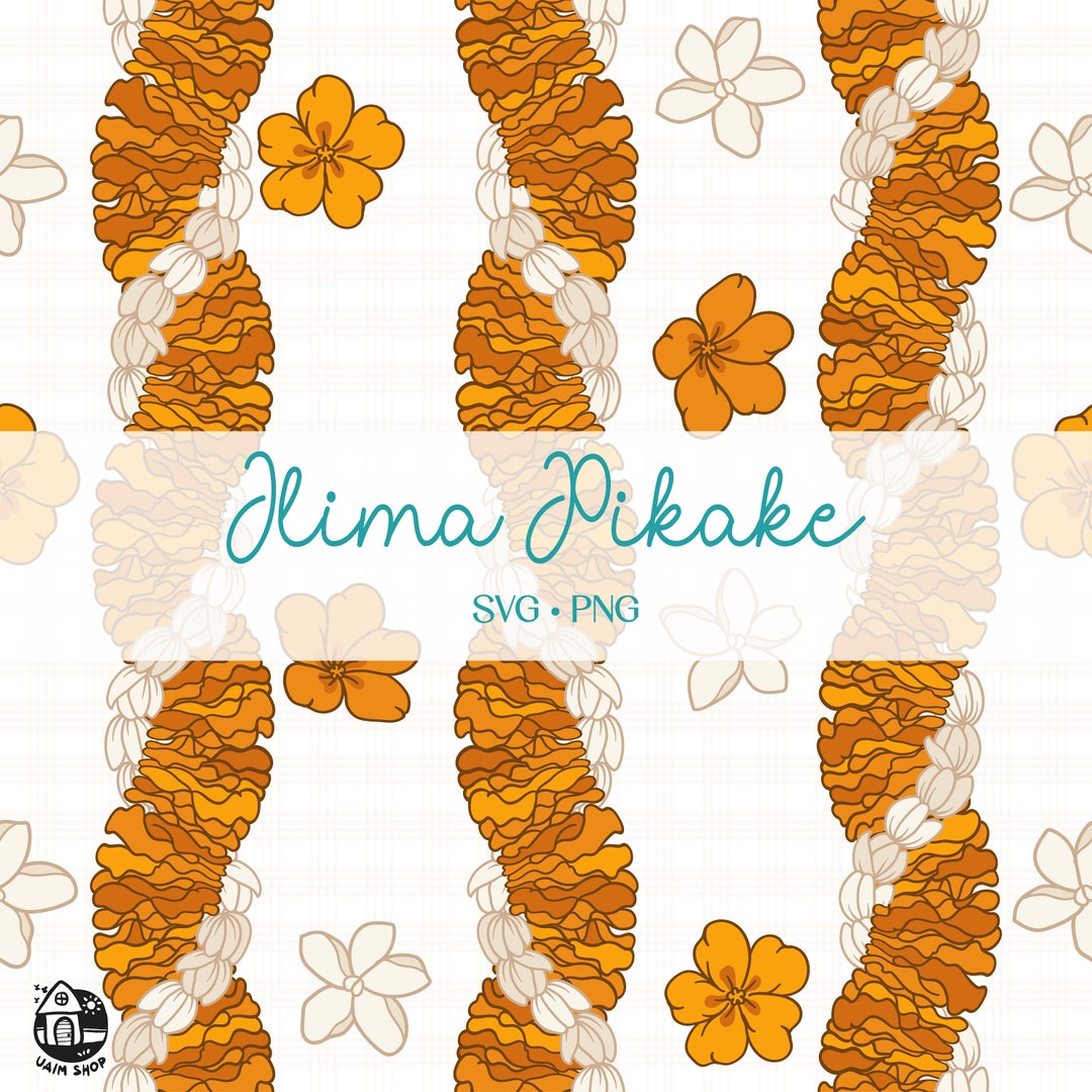 Seamless Pattern Pikake and Ilima Lei | Curve Floral Lei Png | Twist ...