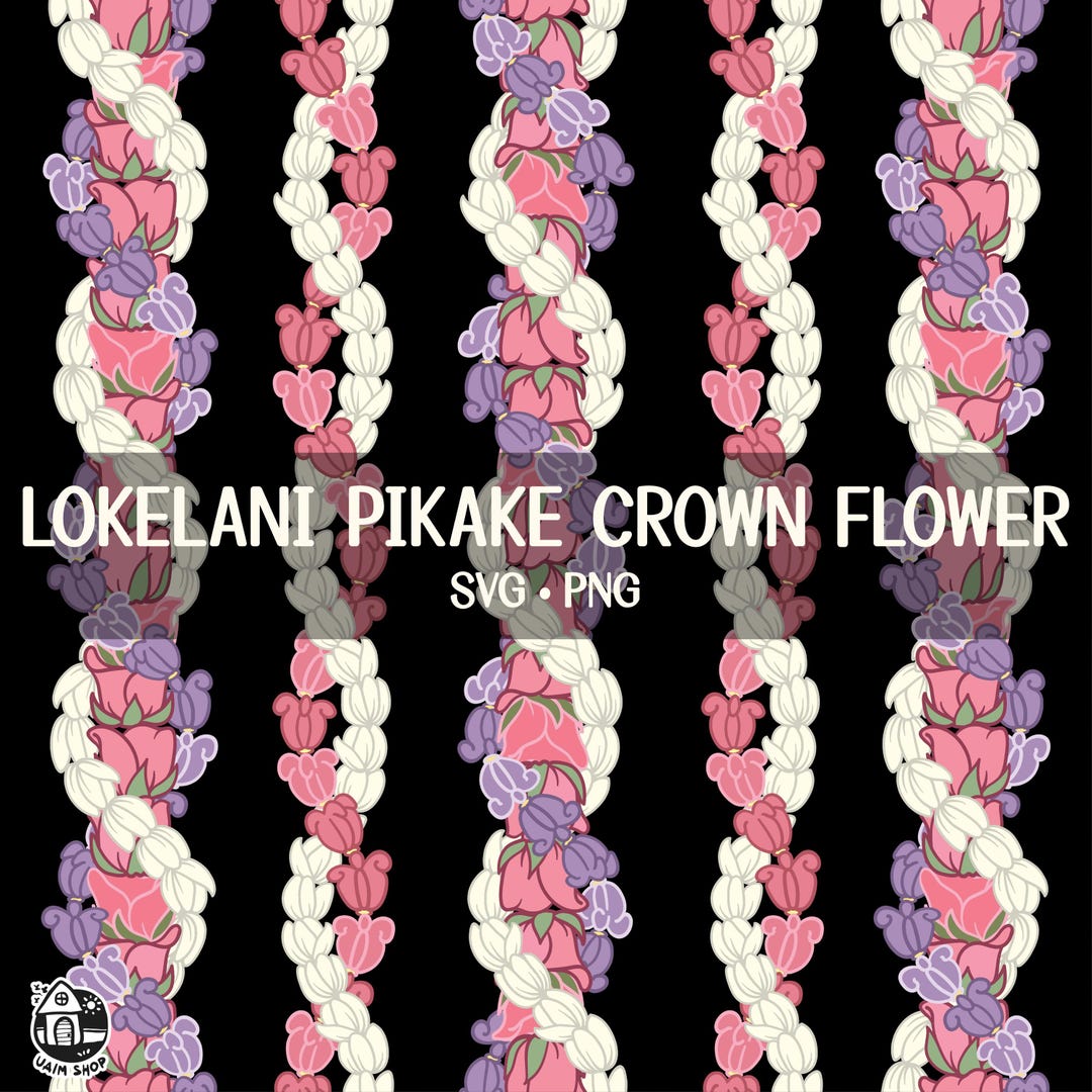 Seamless Pattern Lokelani Pikake and Crown Flower Lei | Twist Lei Svg ...