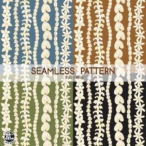 Seamless Pattern Vertical Flower Lei Png | Floral Lei Cut File ...