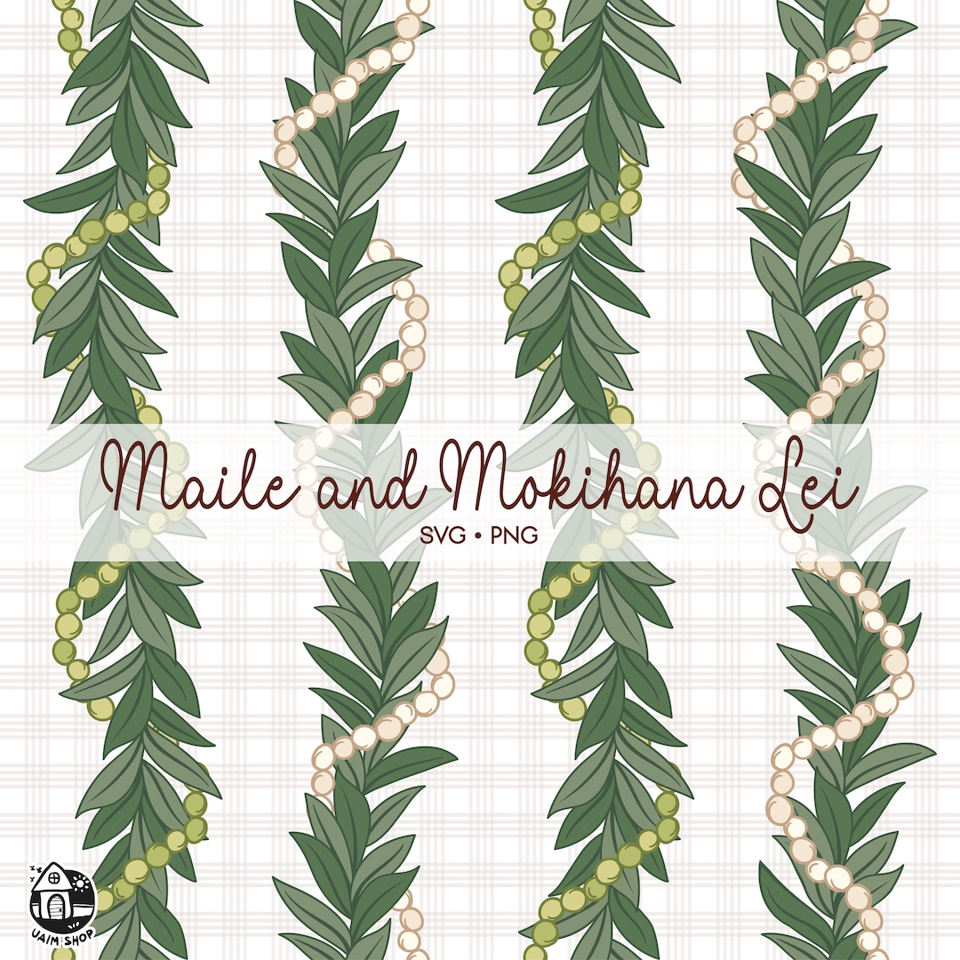 Seamless Pattern Maile and Mokihana Leis | Curve Lei Png | Twist Lei ...