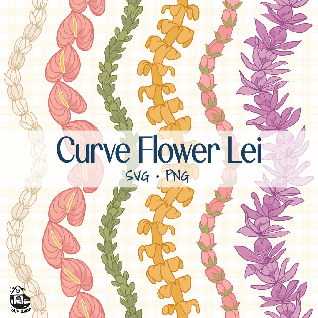 Seamless Pattern Lei Flowers | Curve Lei Png | Svg Cut File | Digital ...