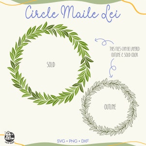 Circle Maile Lei Png | Lei Strand Flower Svg Cut File | Digital ...