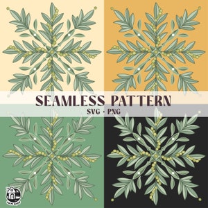 Seamless Pattern Maile and Mokihana Leis Squares Maile Leaf Svg Cut ...