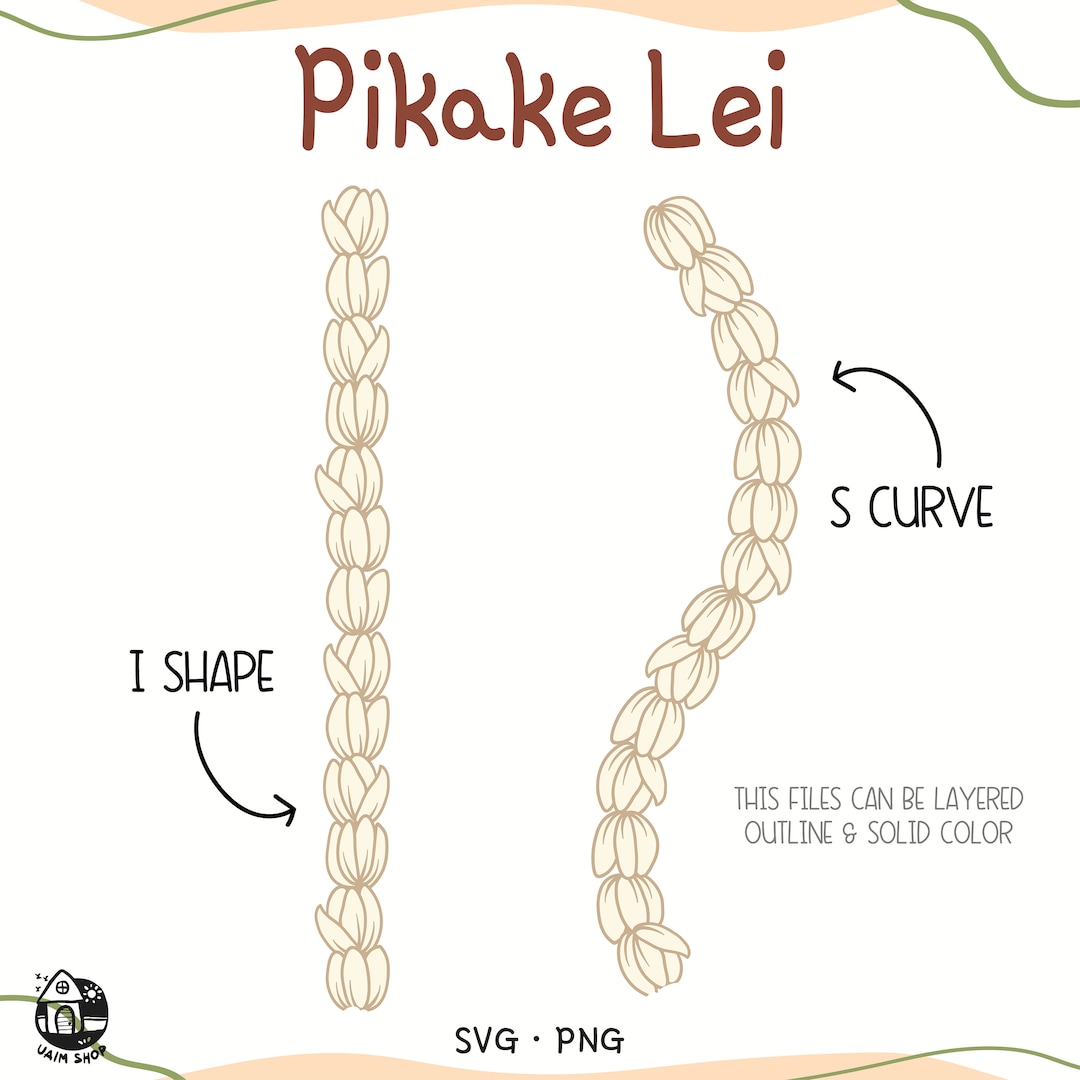 2 Shape Pikake Lei Svg | Floral Lei Svg | Pikake Flower Svg Cut File ...
