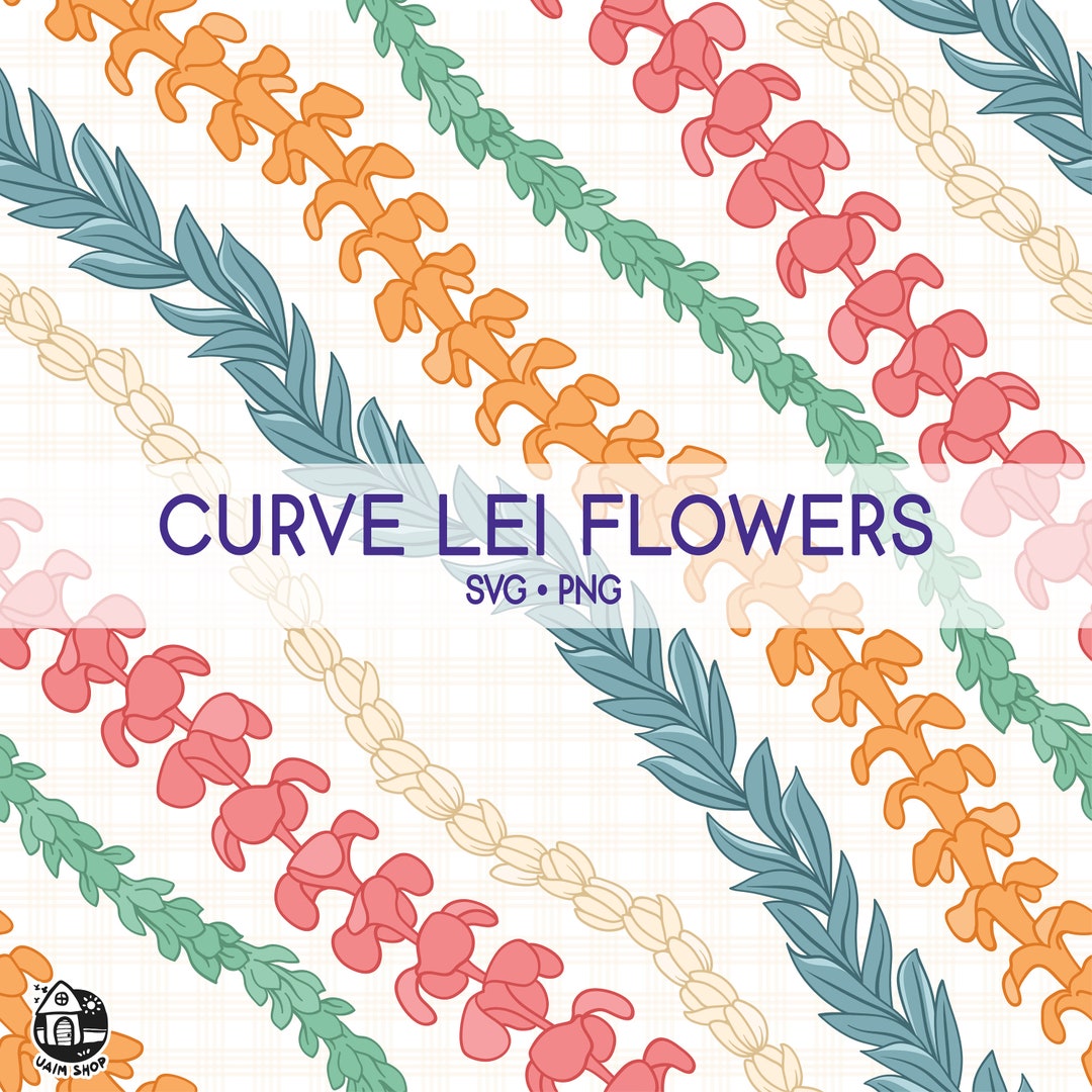 Seamless Pattern Curve Lei Flower Png Puakenikeni Pakalana Plumeria ...
