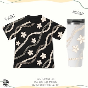 Seamless Pattern Pikake Lei Png | Curve Pikake Outline | Svg Cut File ...