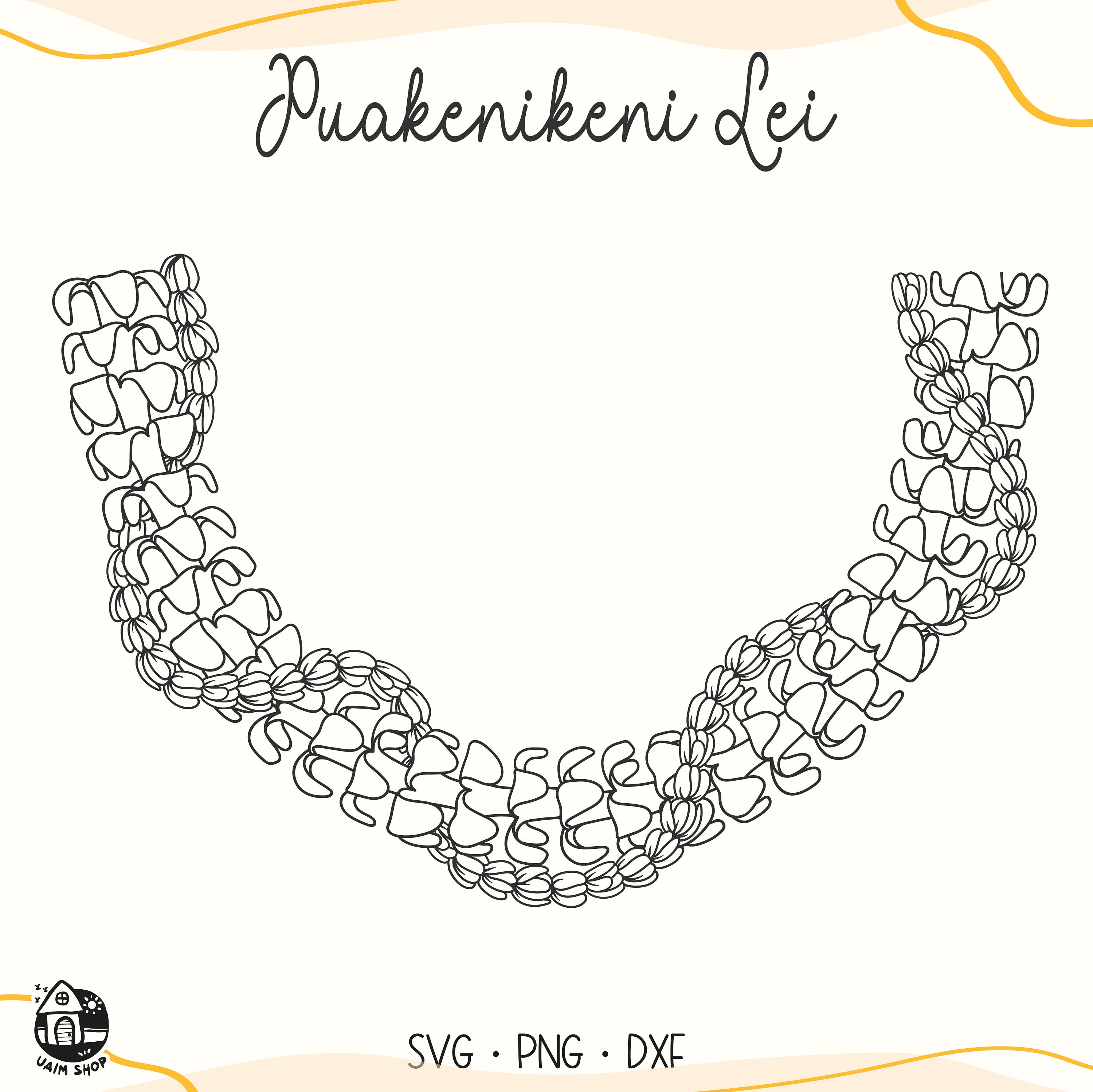 Puakenikeni Lei Svg Floral Lei Svg Curve Flower Svg Cut File T-shirt ...