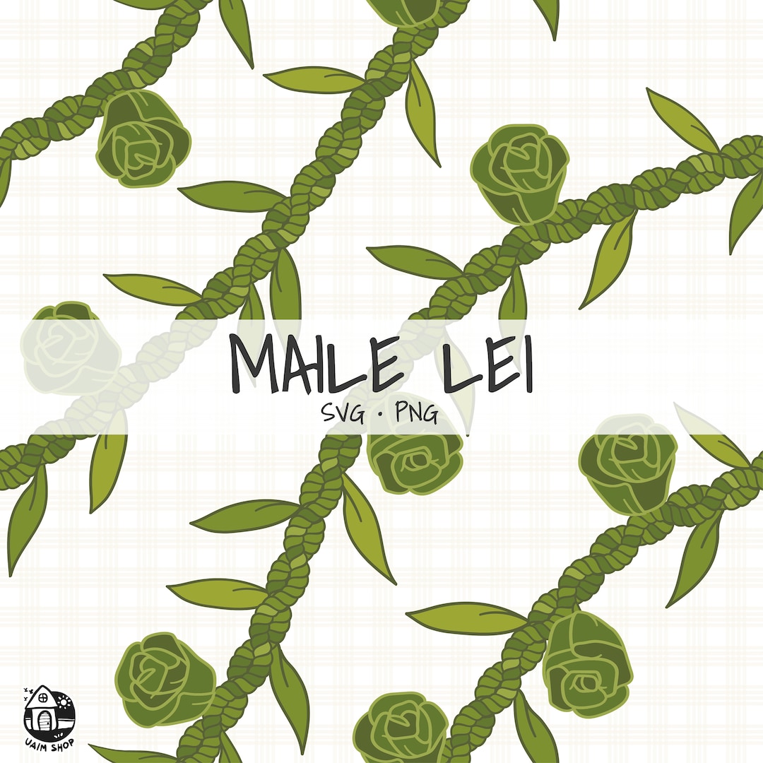 Seamless Pattern Maile Lei Png | Leaf Svg Cut File | Lei Strand ...
