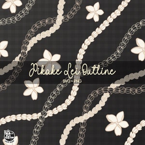 Seamless Pattern Pikake Lei Png | Curve Pikake Outline | Svg Cut File ...