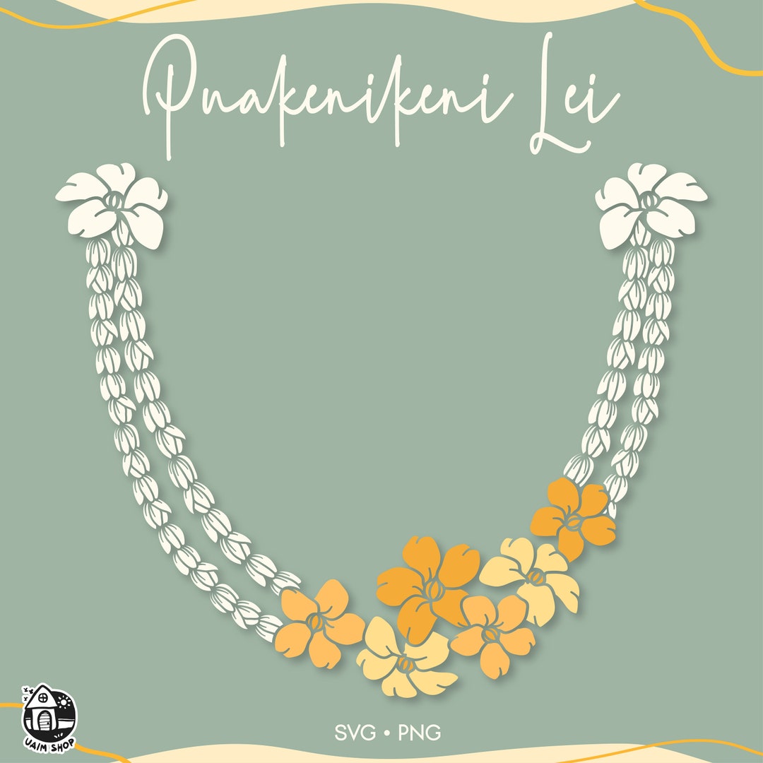 Puakenikeni Pikake Lei Svg | Floral Lei Svg | Curve Flower Svg Cut File | Lei Digital Download ...