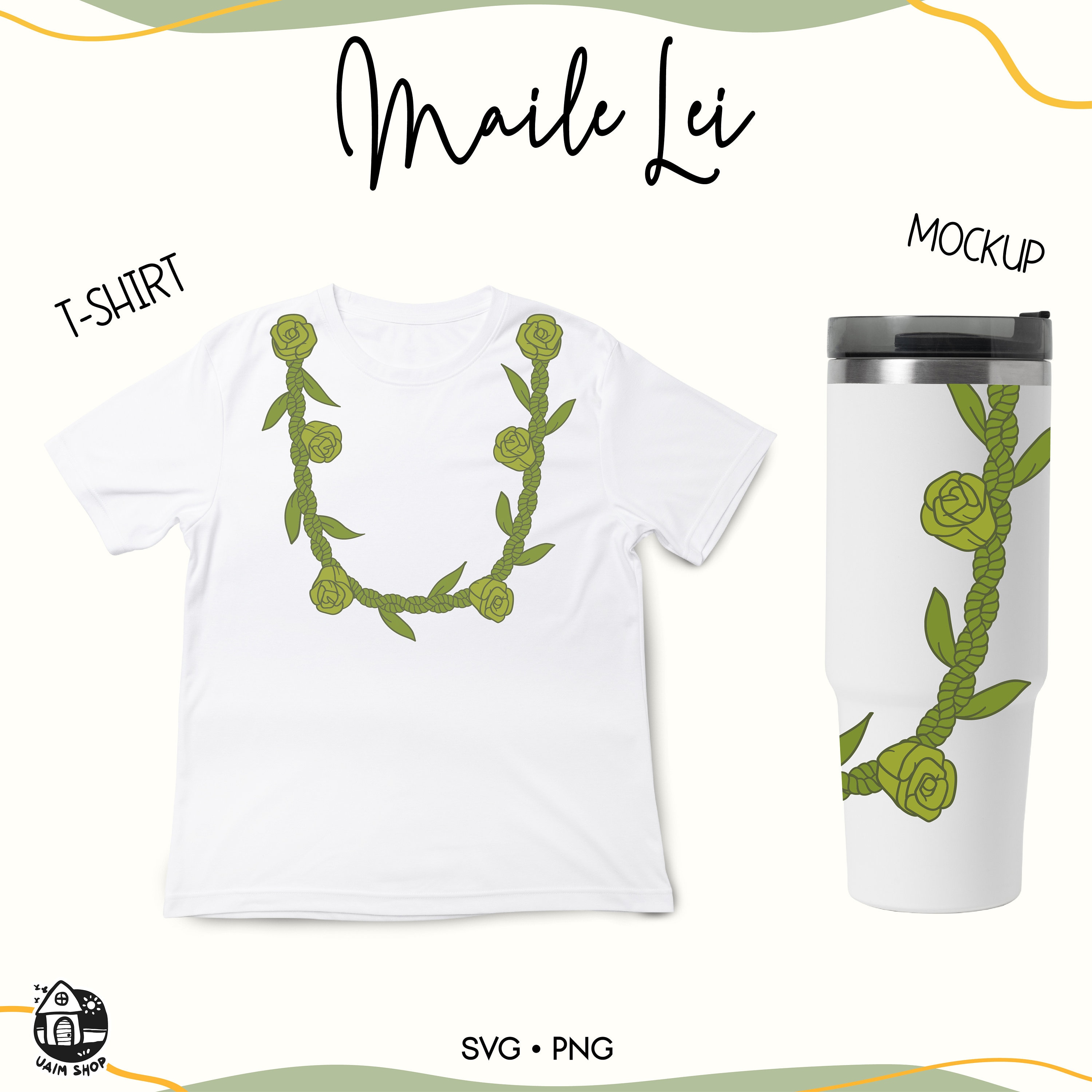 Maile Lei | Lei Strand Png | Leaf Svg Cut File | Digital Download - Etsy
