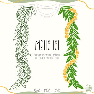 Maile and Pikake Lei | Curved Lei Flower Svg Cut File Digital Download ...