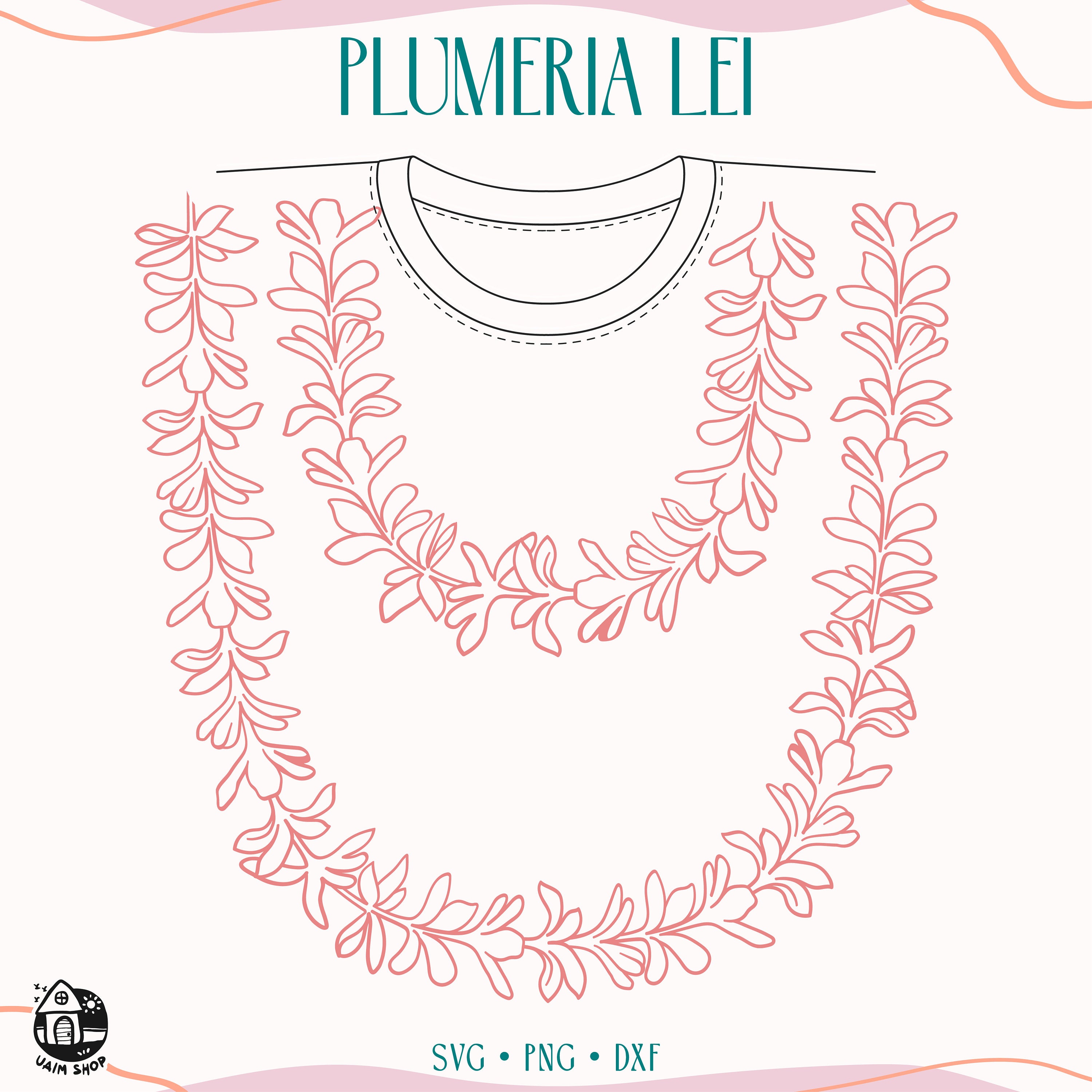 Plumeria Lei Svg 2 Layer Lei Strand Svg Curved Flowers Lei - Etsy Australia