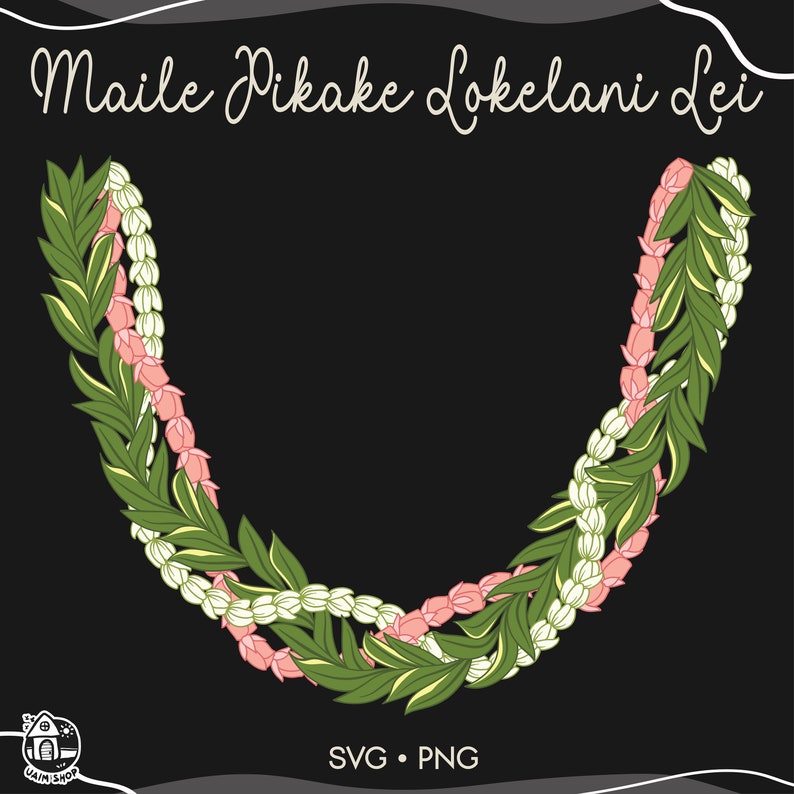 Maile Pikake and Lokelani Lei | Curve Lei Flower Svg Cut File | Digital ...