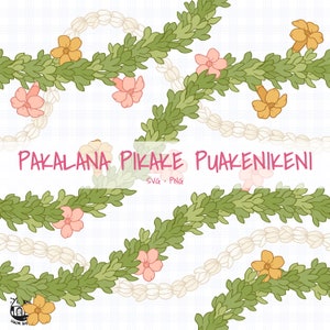 Seamless Pattern Pakalana Pikake Lei and Puakenikeni | Flower Png | Svg ...
