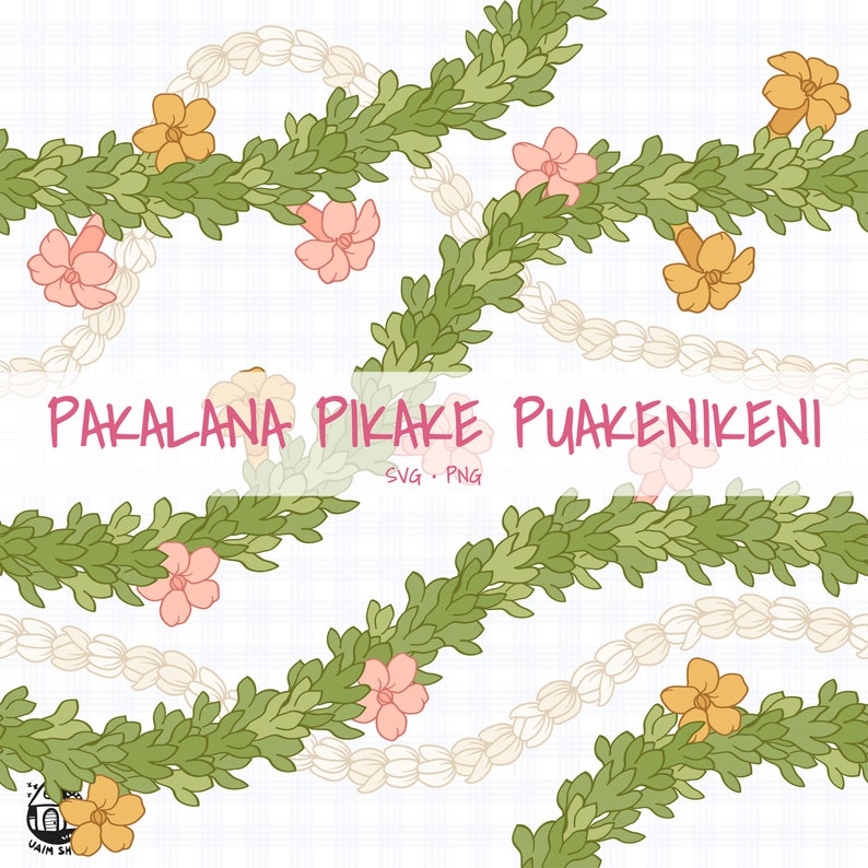 Seamless Pattern Pakalana Pikake Lei and Puakenikeni | Flower Png | Svg ...