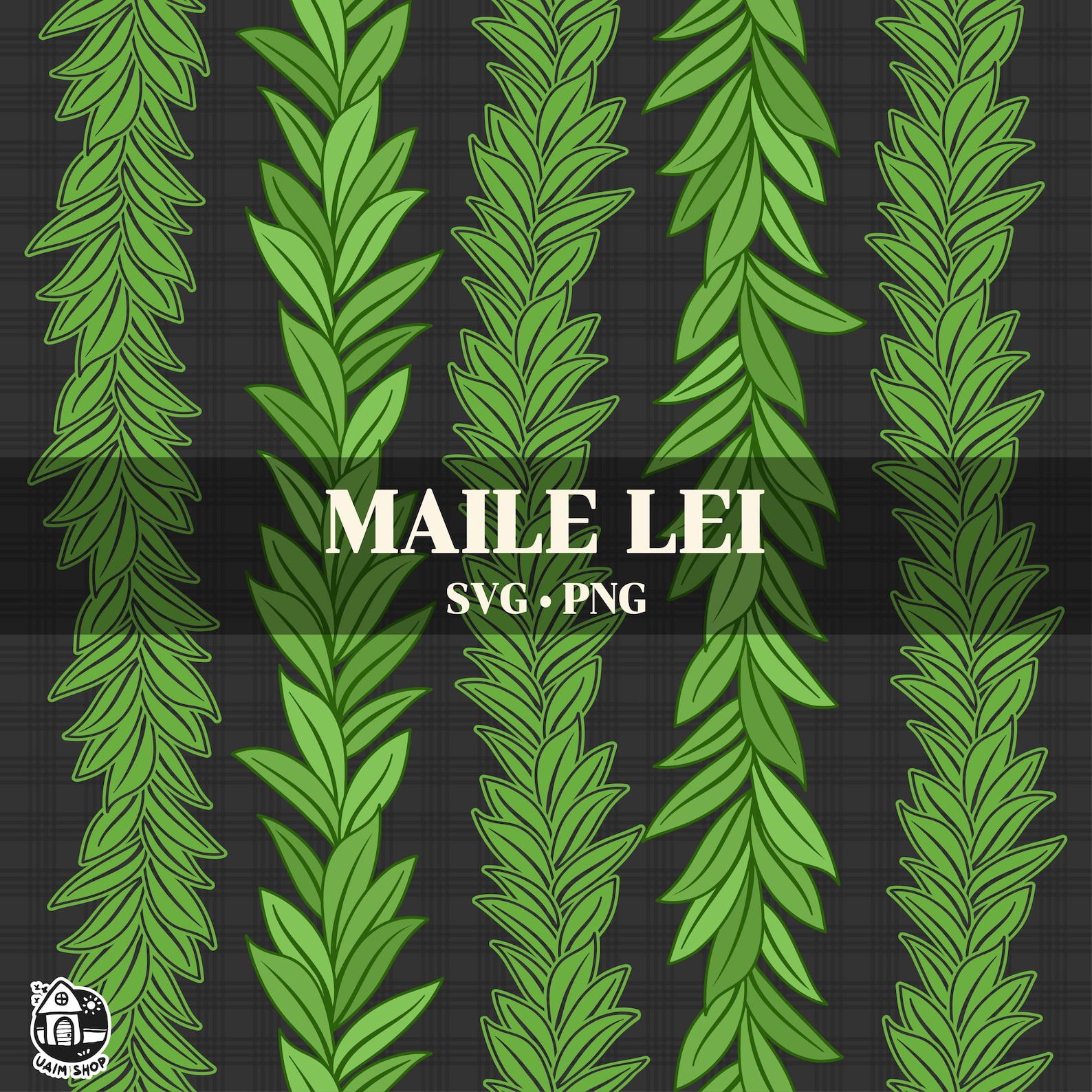 Seamless Pattern Maile Lei | Outline Maile Svg Cut File | Digital ...