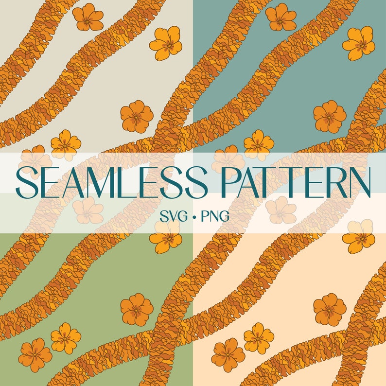Seamless Pattern Ilima Lei Png Curve Floral Lei Png Twist Lei Svg Cut ...