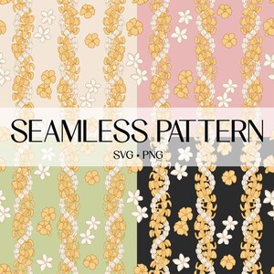 Seamless Pattern Puakenikeni and Pikake Lei Curve Lei Flower Png Twist ...