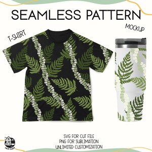 Seamless Pattern Palapalai & Pikake Lei | Twist Flower Lei Png ...